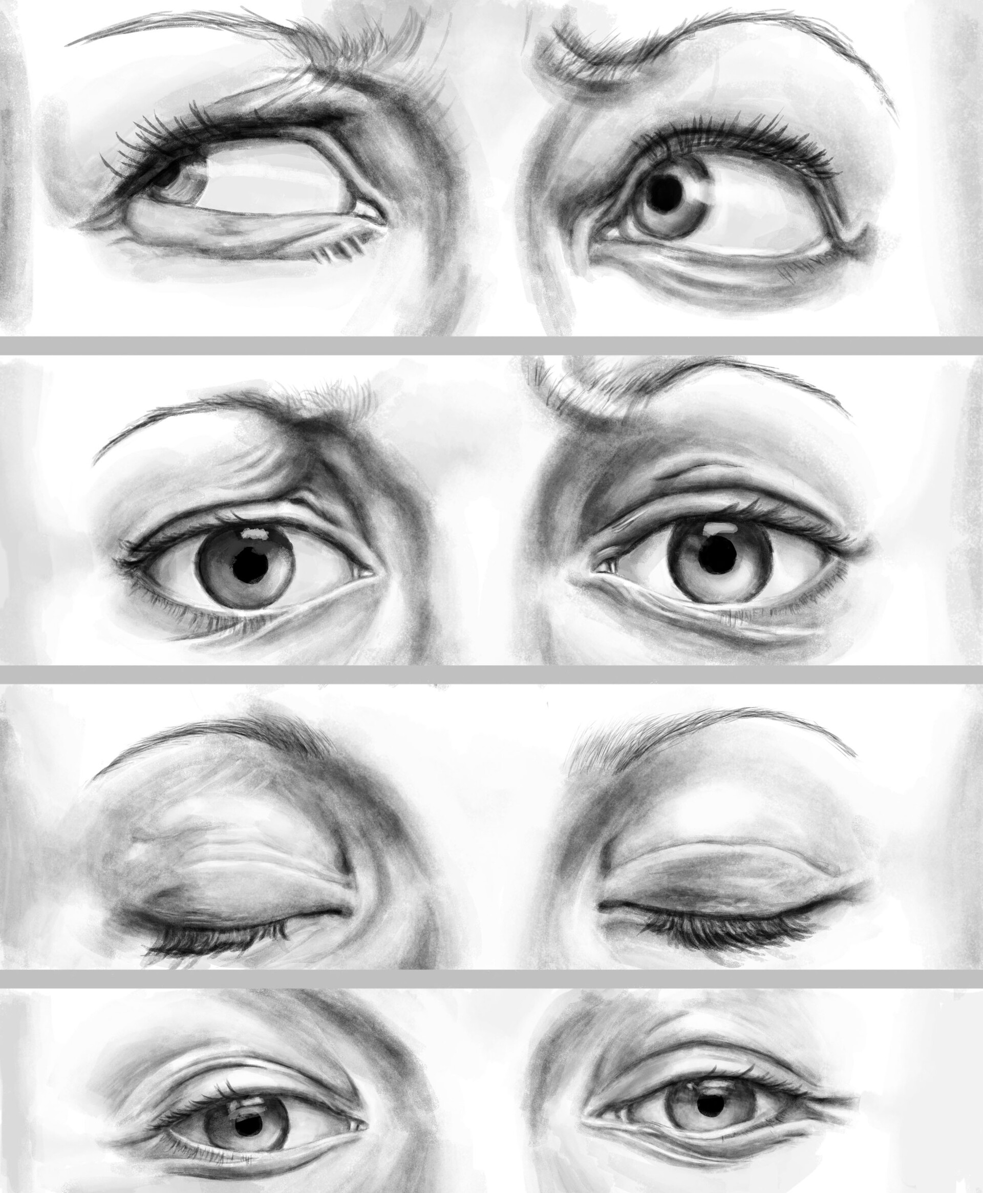 how to draw realistic eye expressions