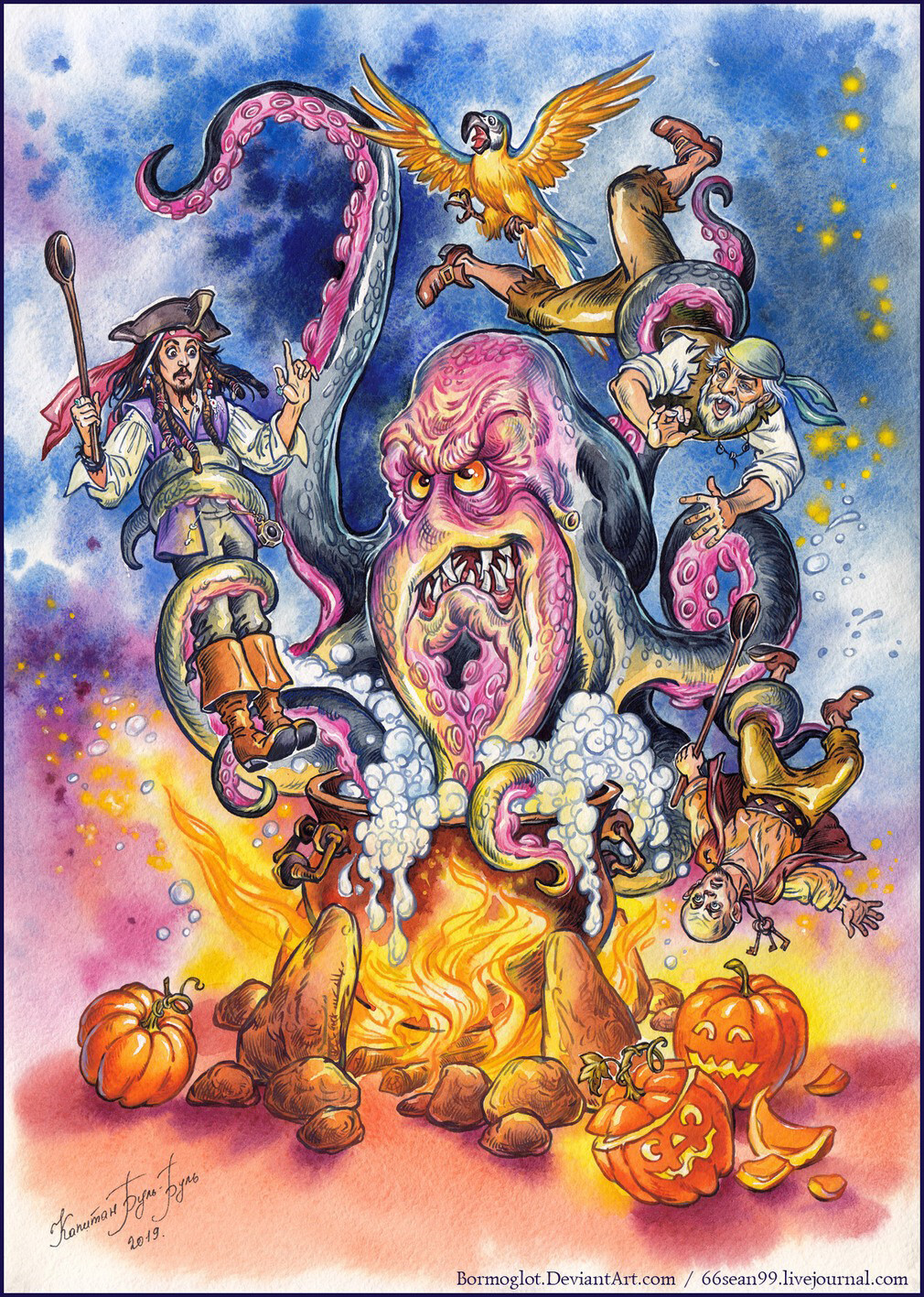 ArtStation - Octopus soup. The night before Halloween.