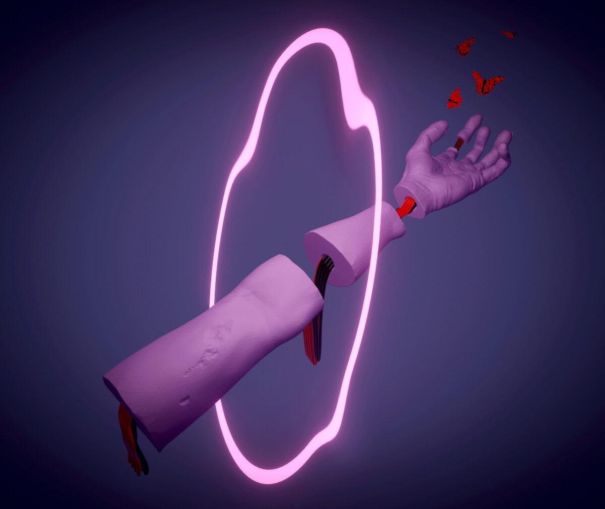 ArtStation - Pink robotic arm