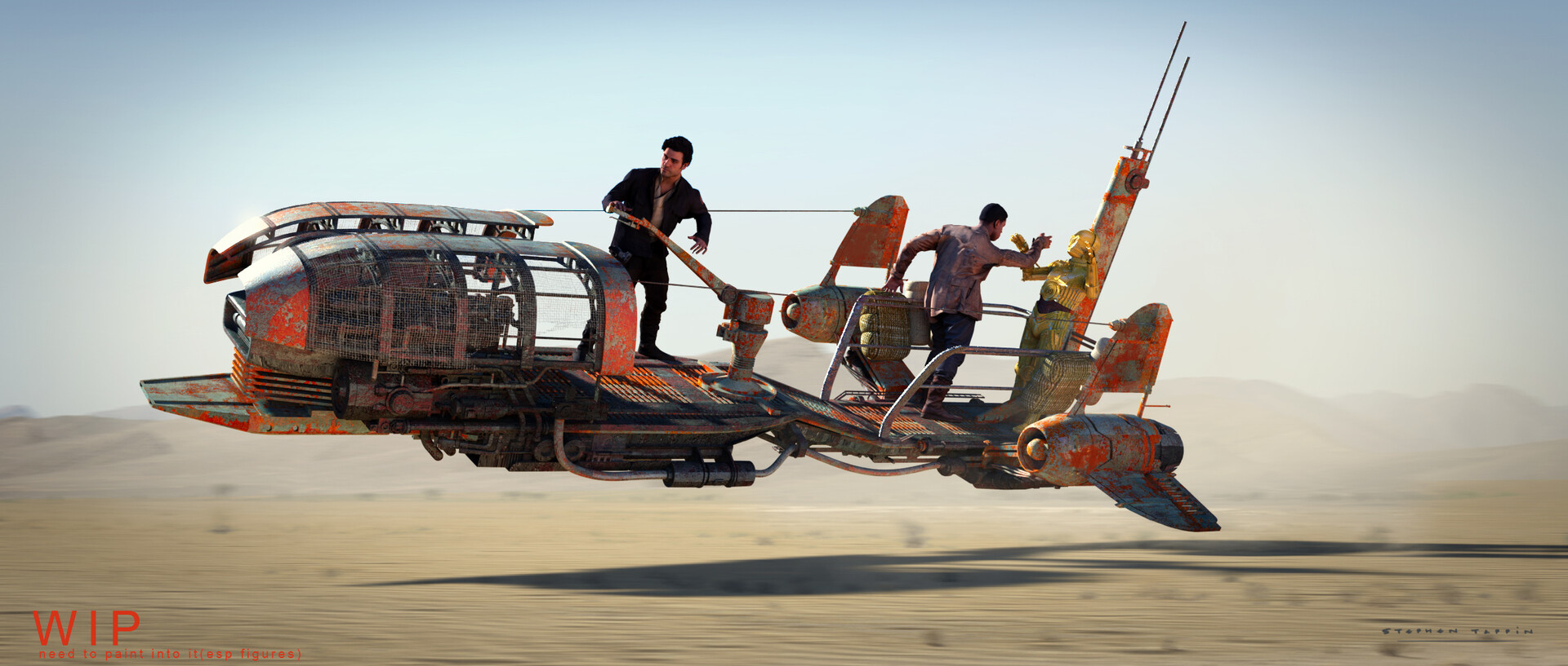 Stephen Tappin - Star Wars Ep 09 - Speeder Chase - from sketch to final art