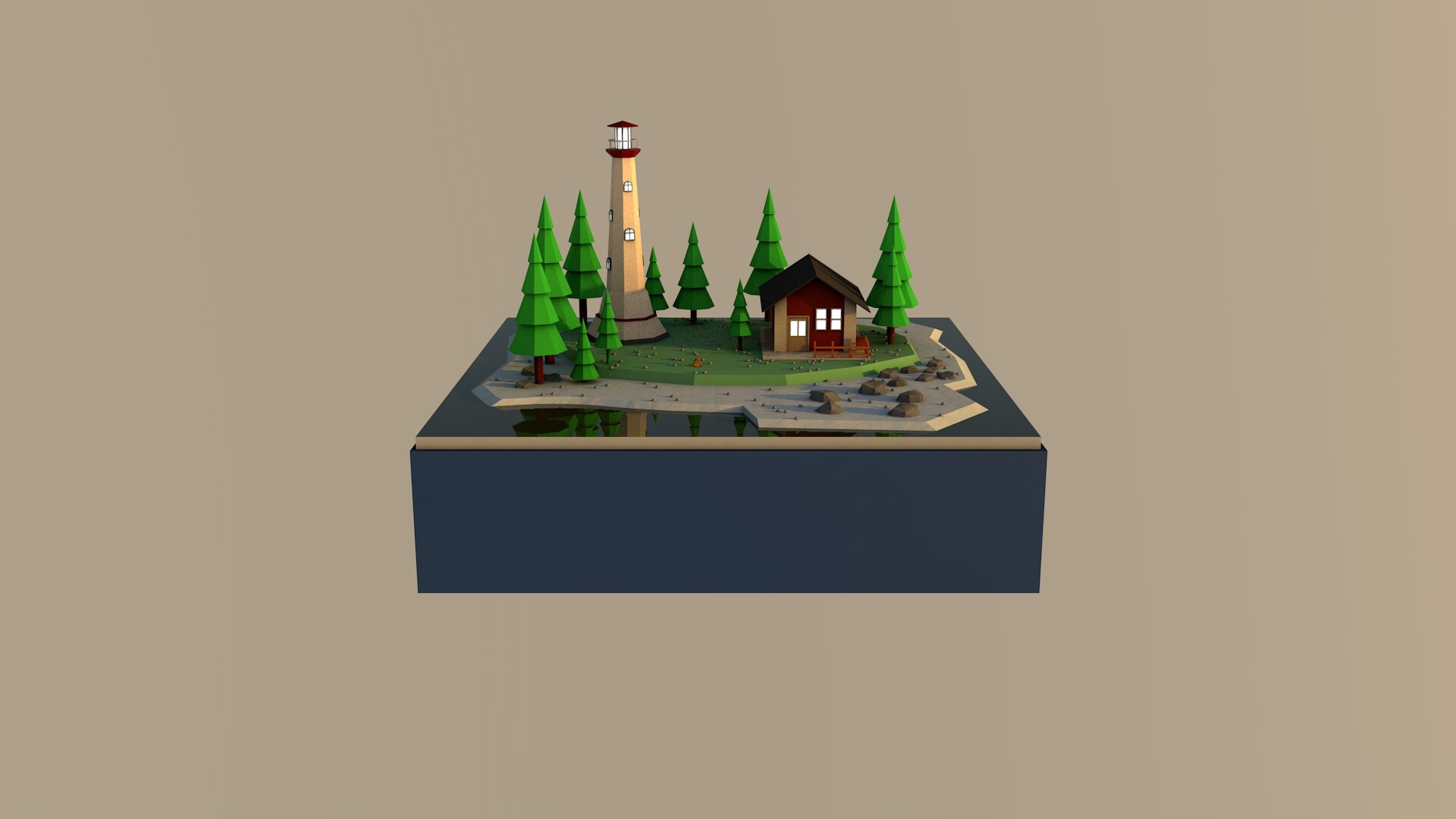 ArtStation - Isometric Lake