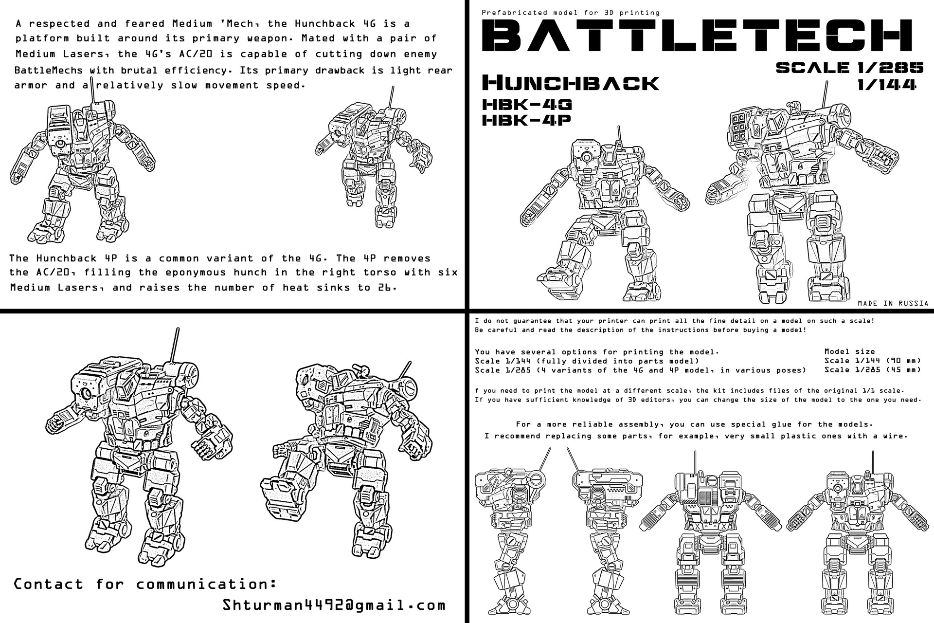 Alexander Ivanov - BATTLETECH Hunchback 3D Print