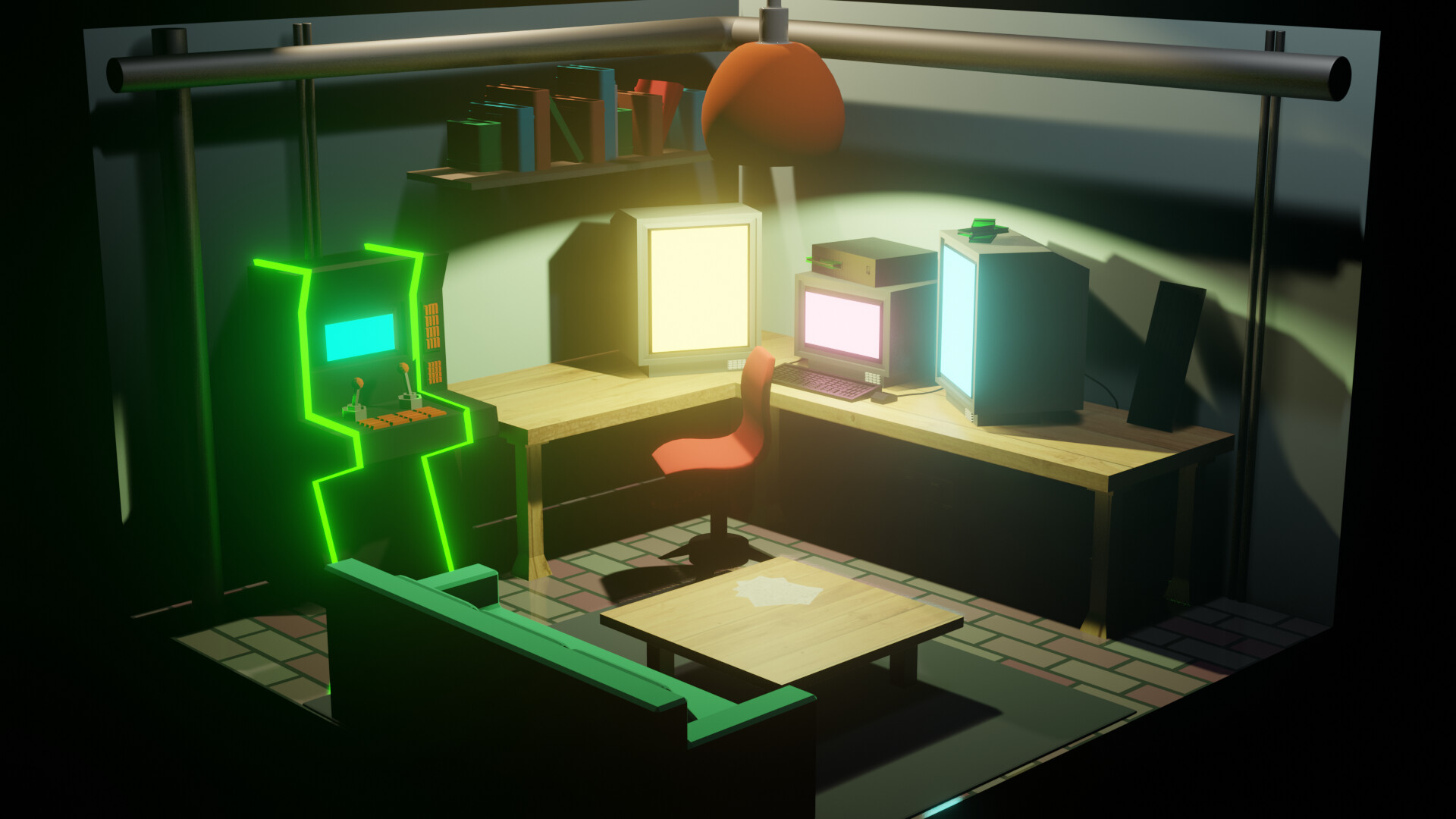 ArtStation - 80's hacker room