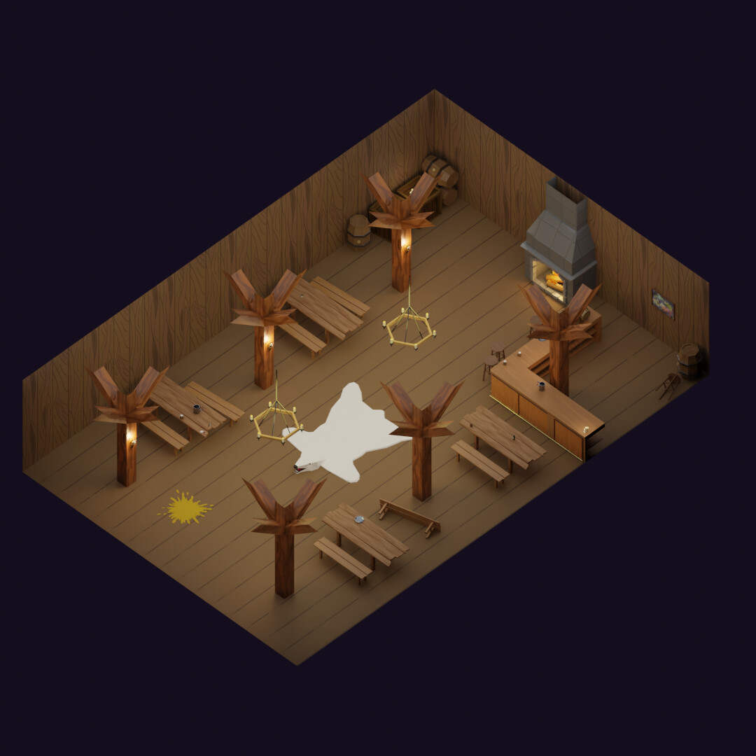 ArtStation - Low-poly tavern scene