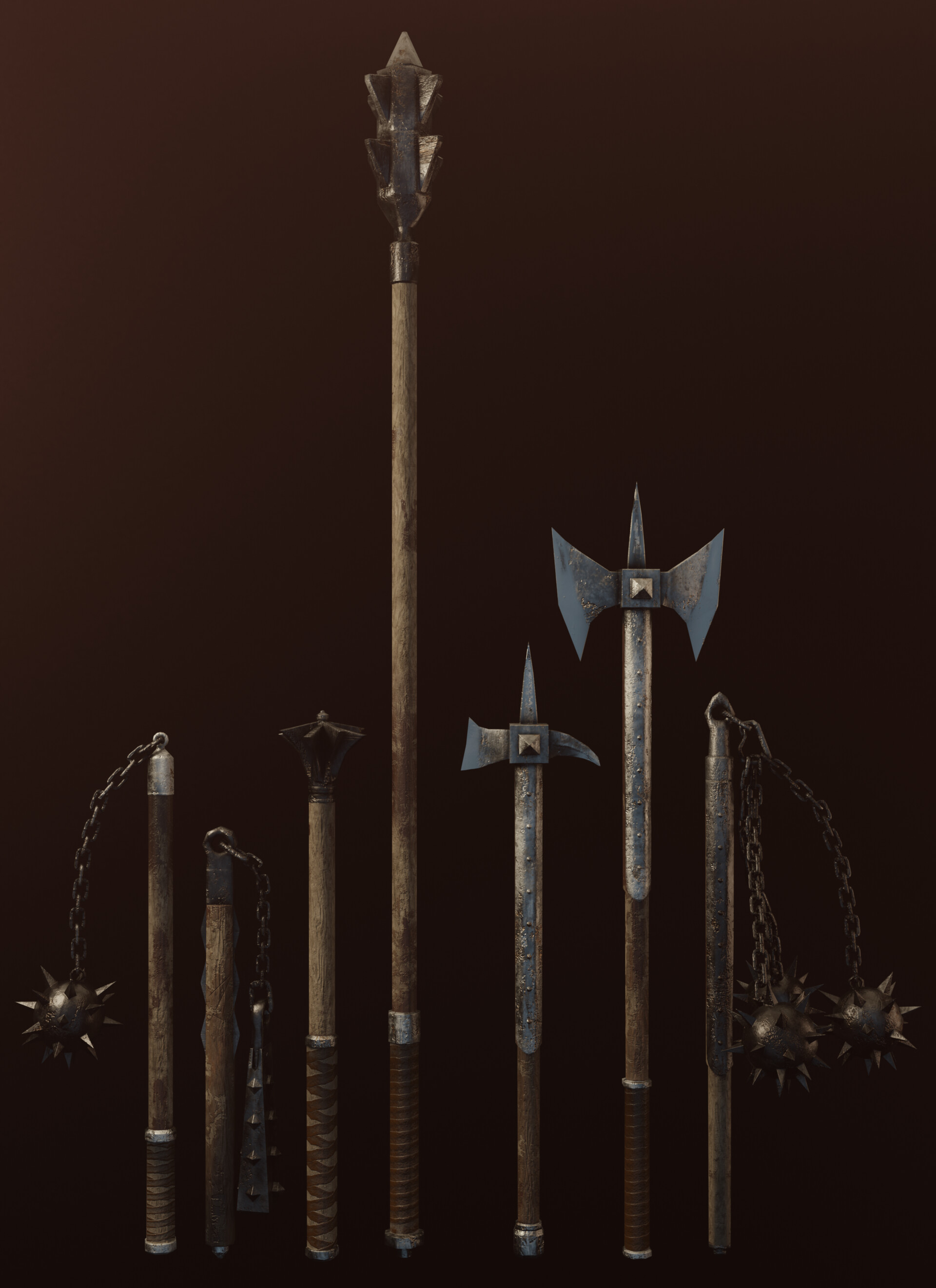 ArtStation - Low-poly Blunt weapon set