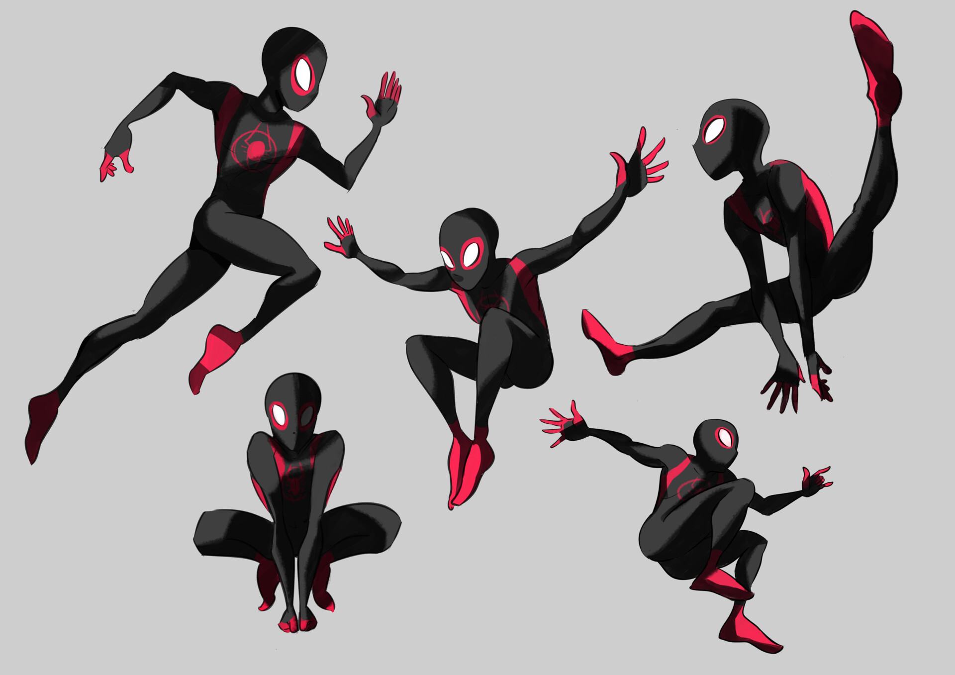 Mina Davic - Spidey poses (Into the Spiderverse fanart)
