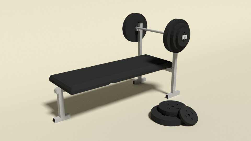 chroma 3D - Low Poly Cartoon Weight Bench