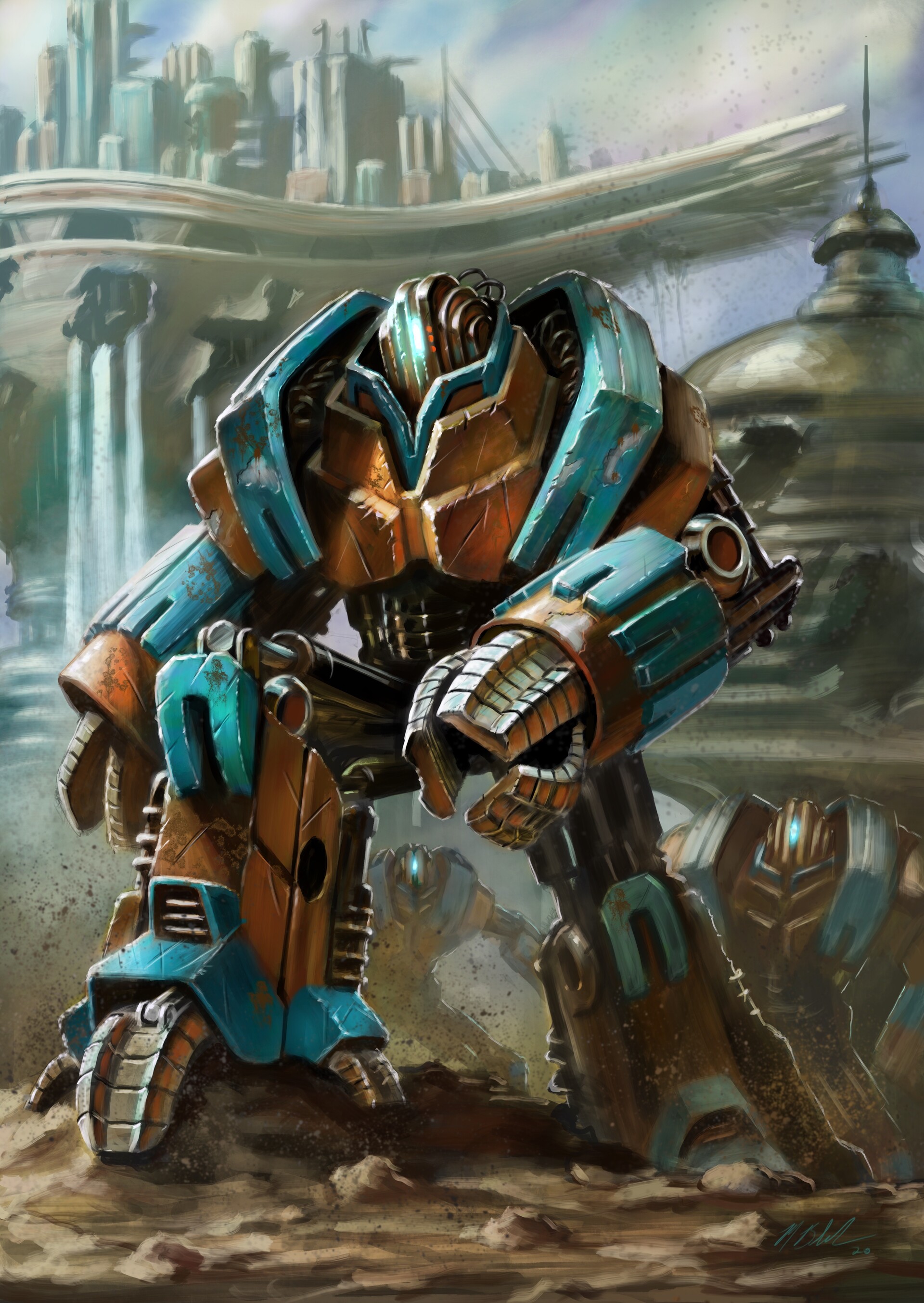 ArtStation - Construct Token Art (Urza/Karn)