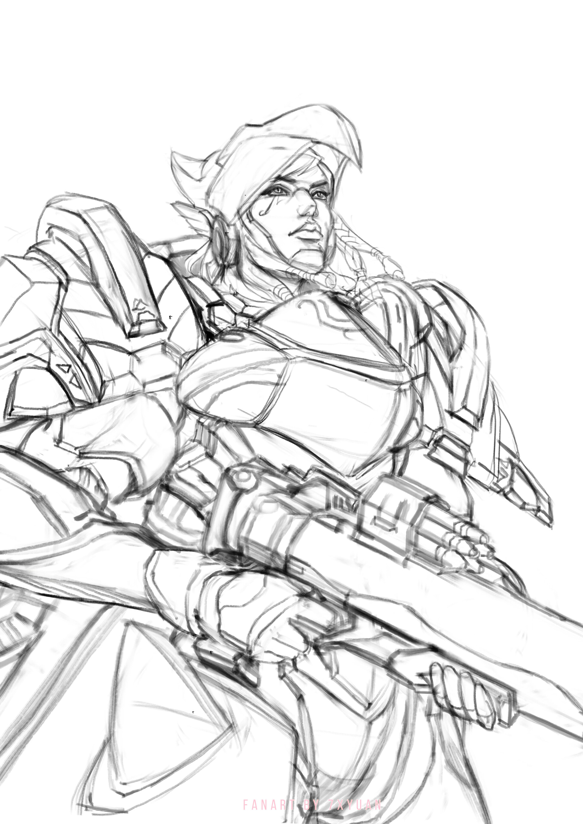 how to draw overwatch pharah