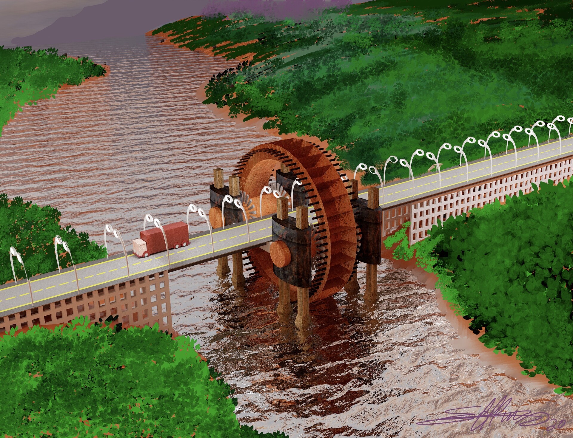 Eduardo Gheller NT - Concept Bridge Wheel in Water