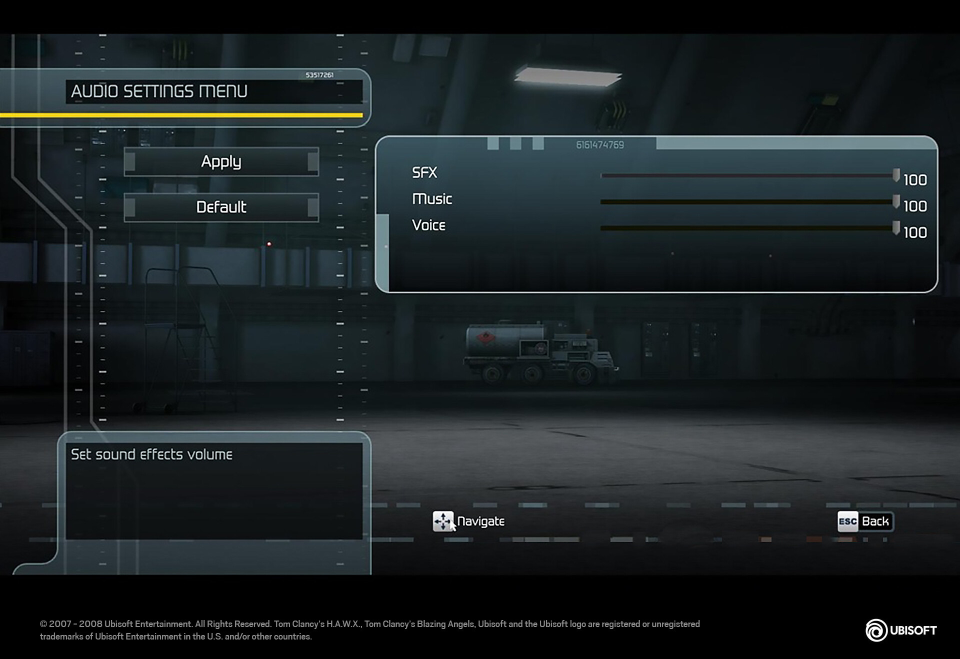 Andrii Shafetov - Portfolio - Tom Clancy's H.A.W.X. - PC UI Design