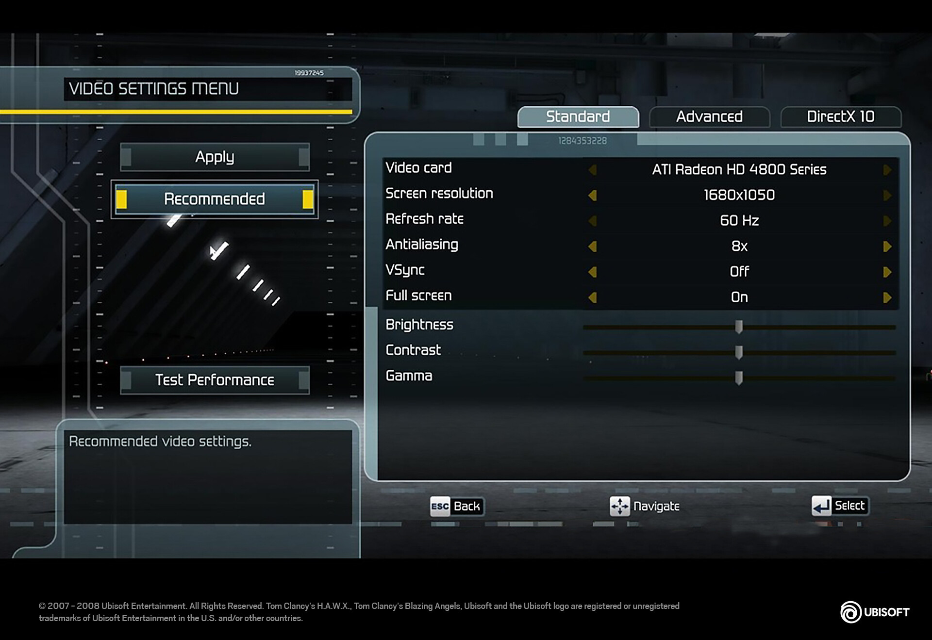Andrii Shafetov - Portfolio - Tom Clancy's H.A.W.X. - PC UI Design