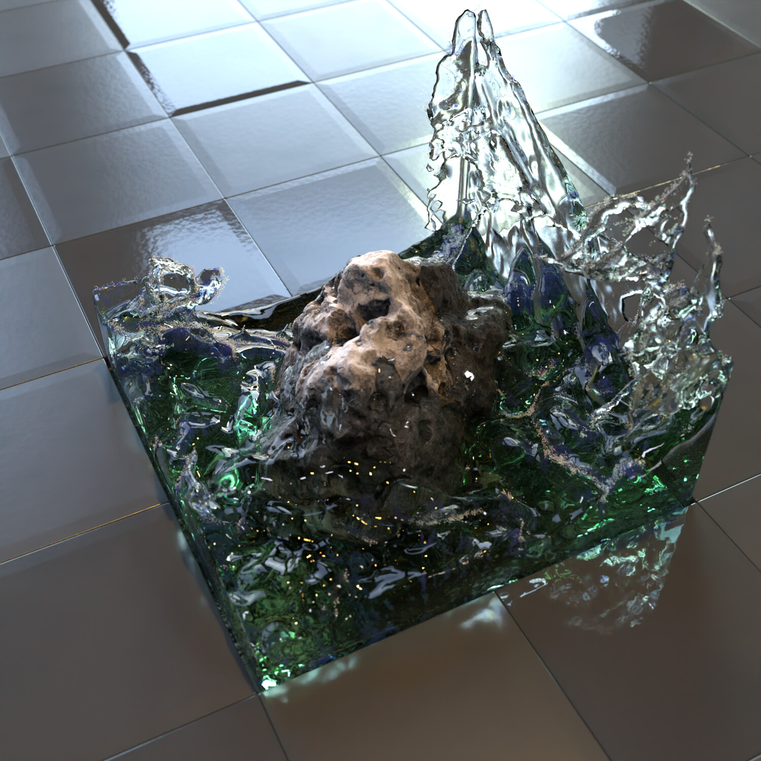 ArtStation - Water Simulation with Rock