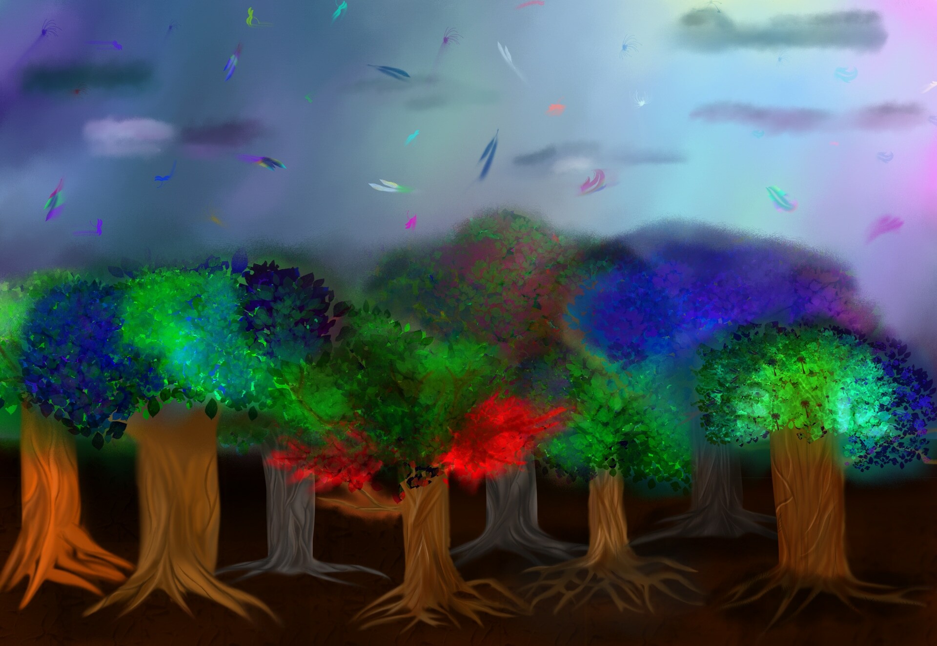 ArtStation - Forest painting (digital painting)