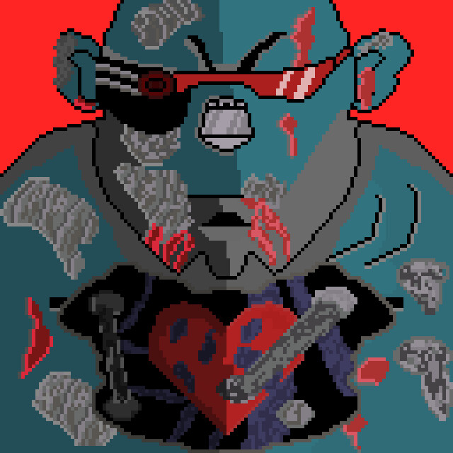 ArtStation - Cyborg Destroyed - Pixel Art
