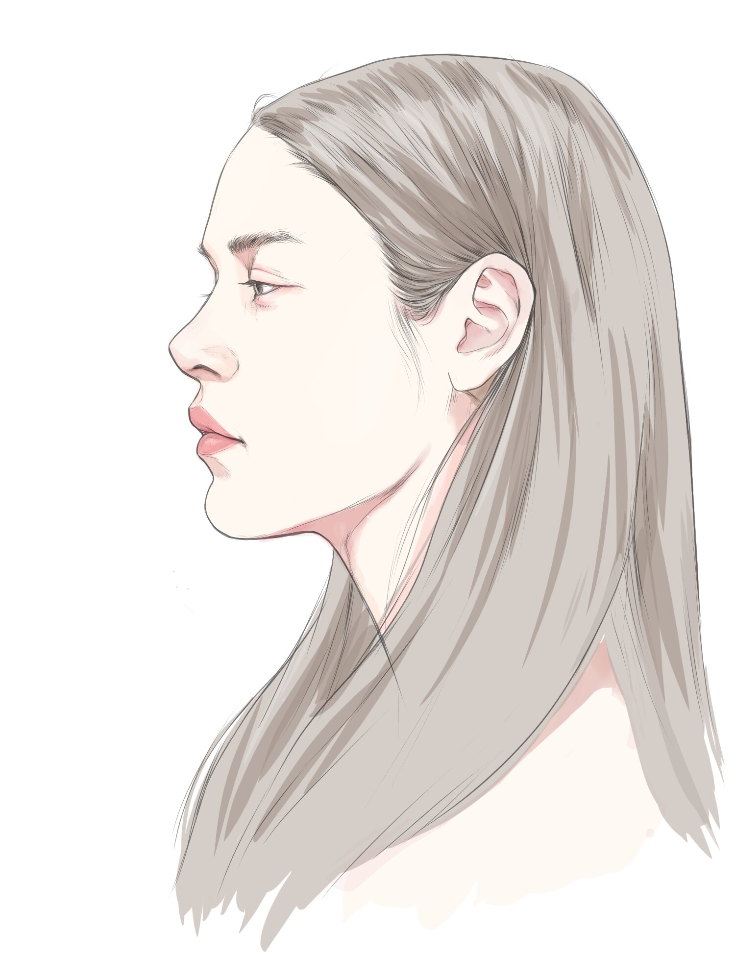 ArtStation - female profile practice