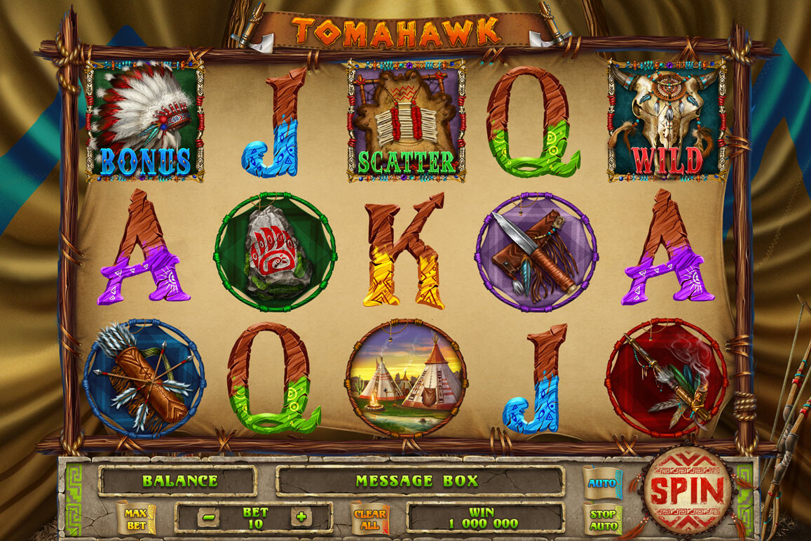 ArtStation - The main UI of the Indians Themed Slot game