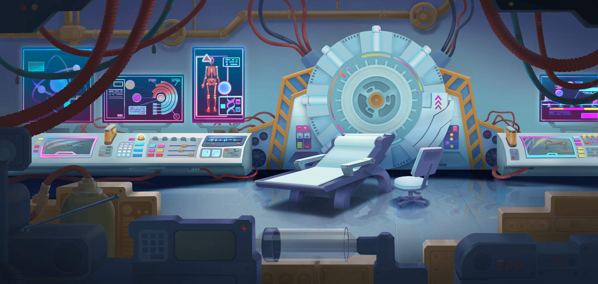 Laboratory Cartoon Background