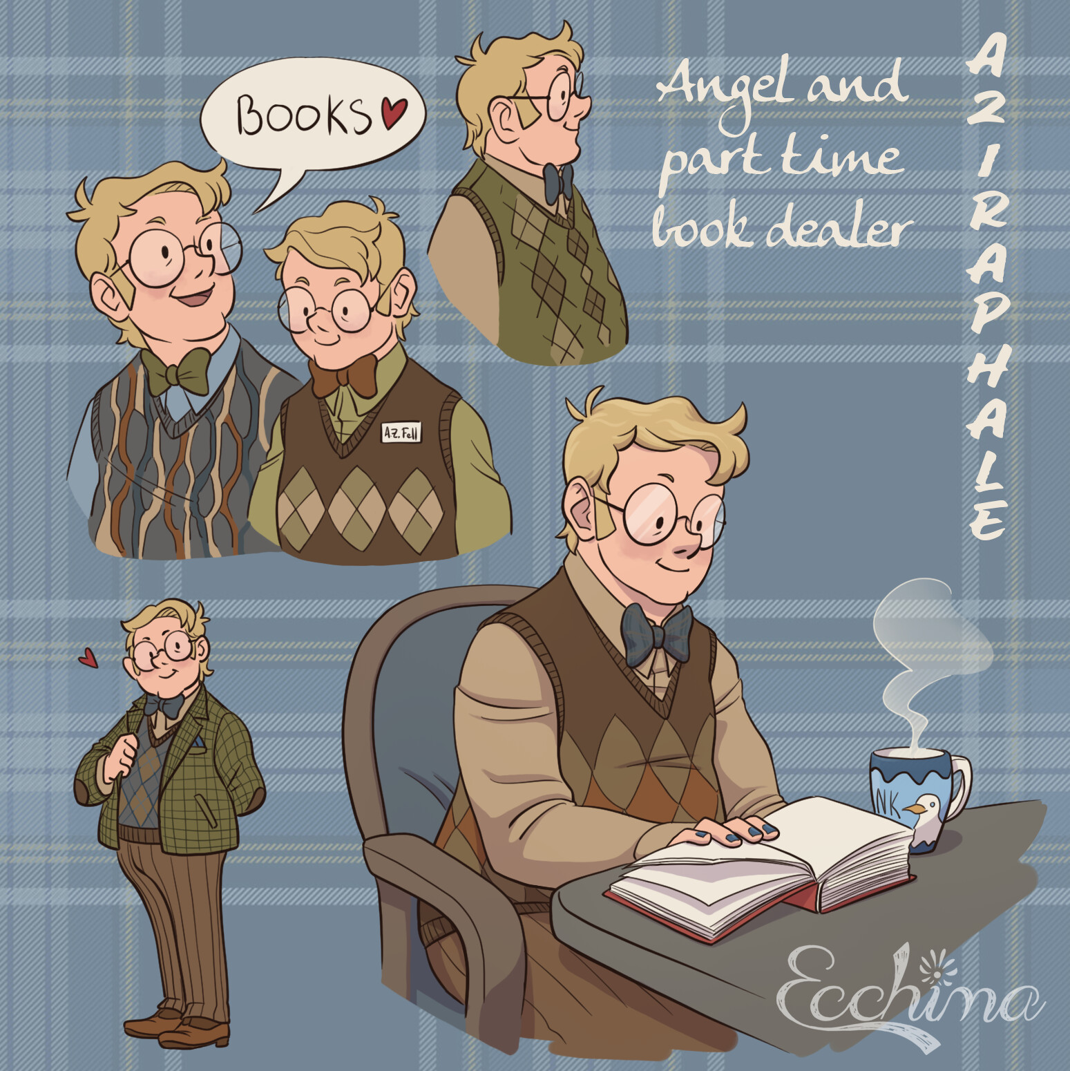 Aurélie PRECLIN - Good Omens Book Designs (Aziraphale+Crowley)