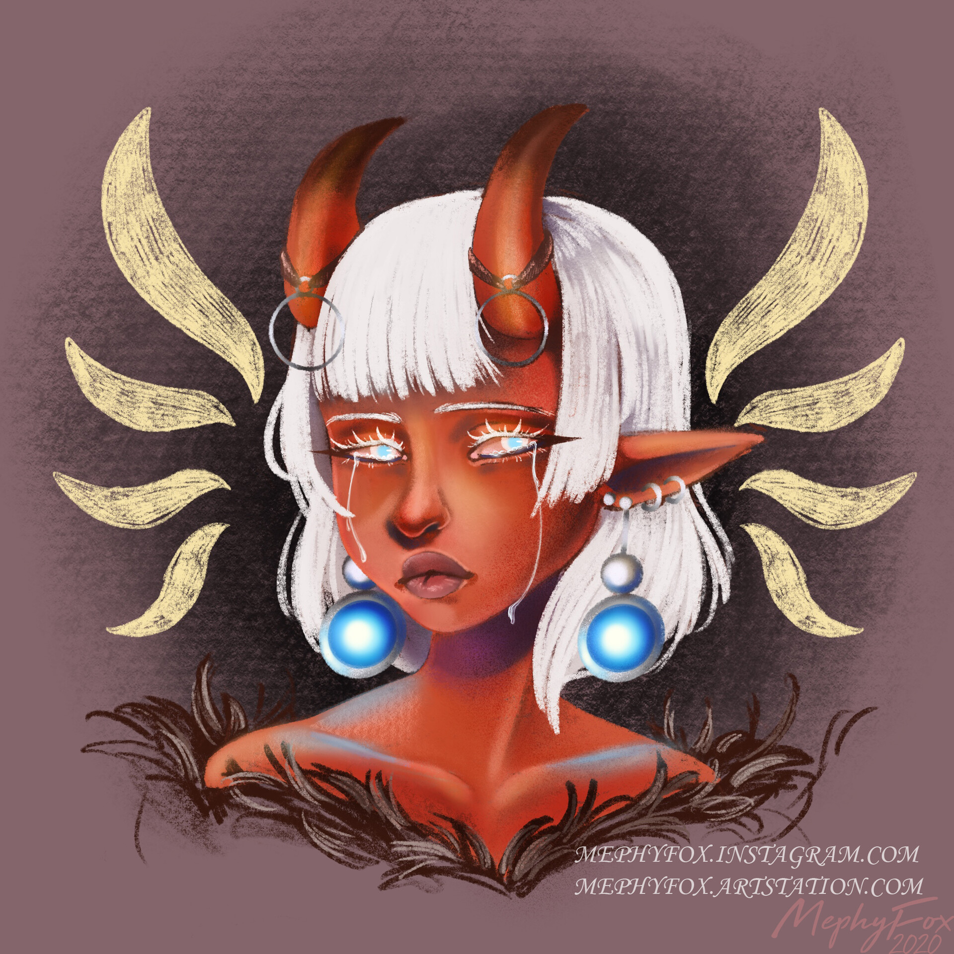 ArtStation - Sad Demon Girl