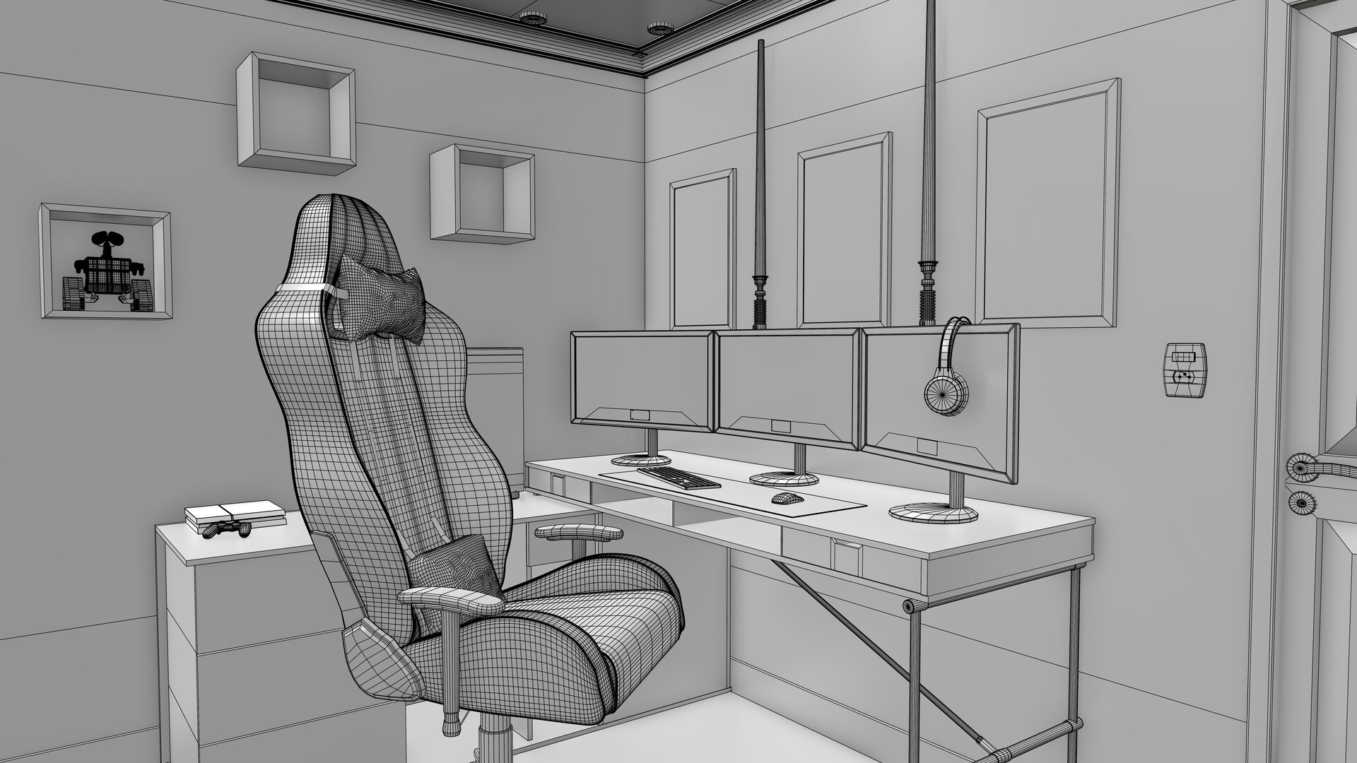 how to draw a gaming room