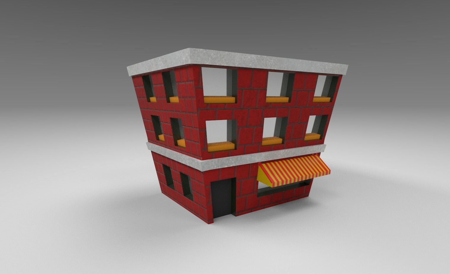 ArtStation - Stylized Low Poly Building, Adrian Cota