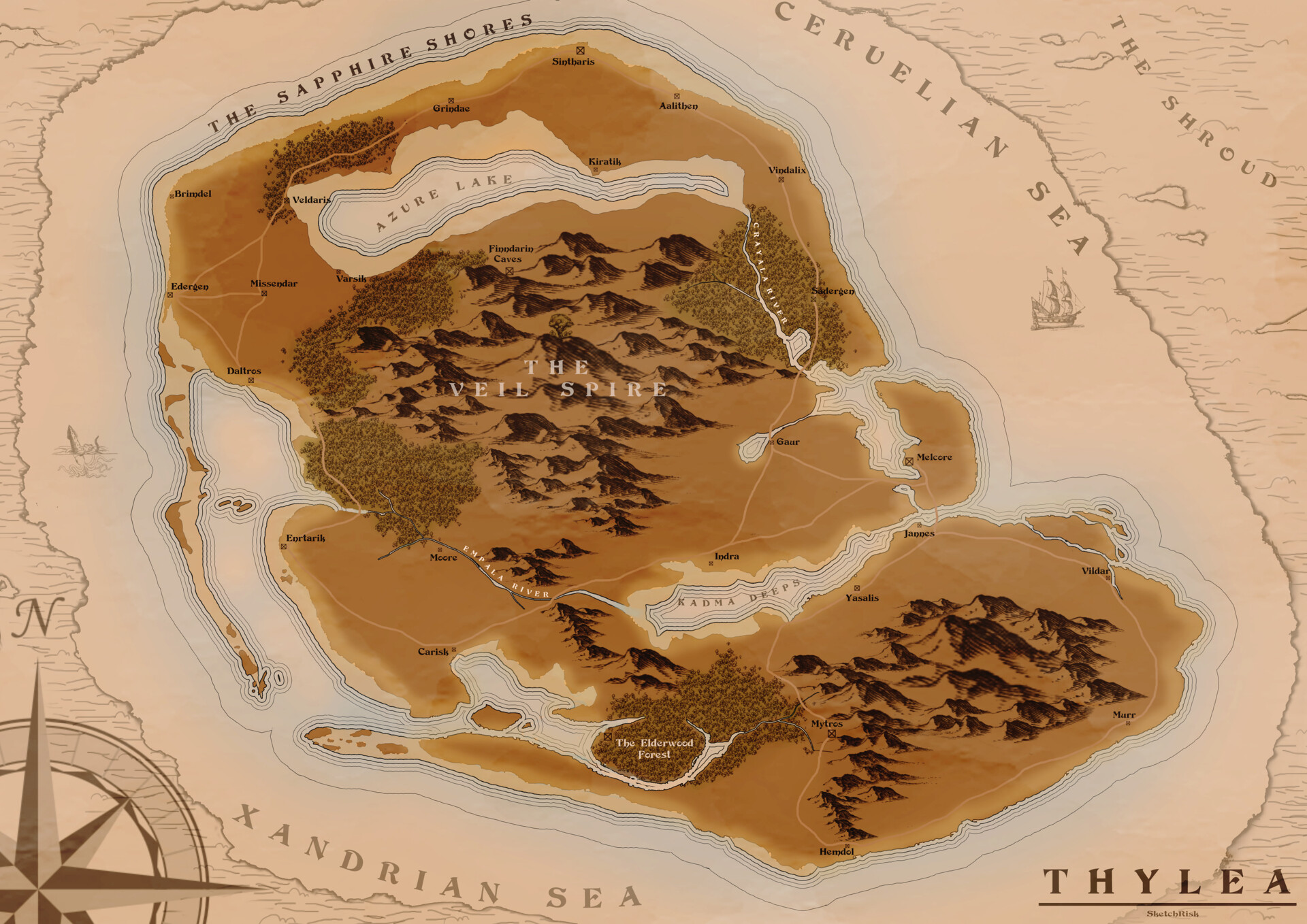 ArtStation - The world of Thylea map