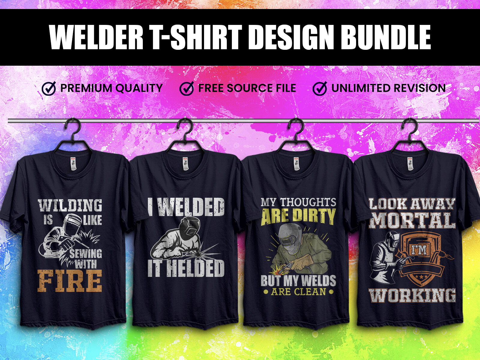 ArtStation - Welder T shirt Design Bundle