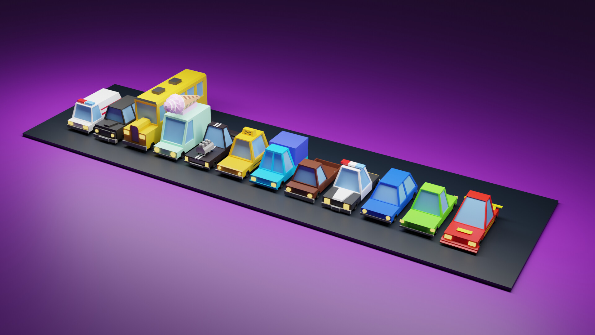 ArtStation - Low Poly Cars