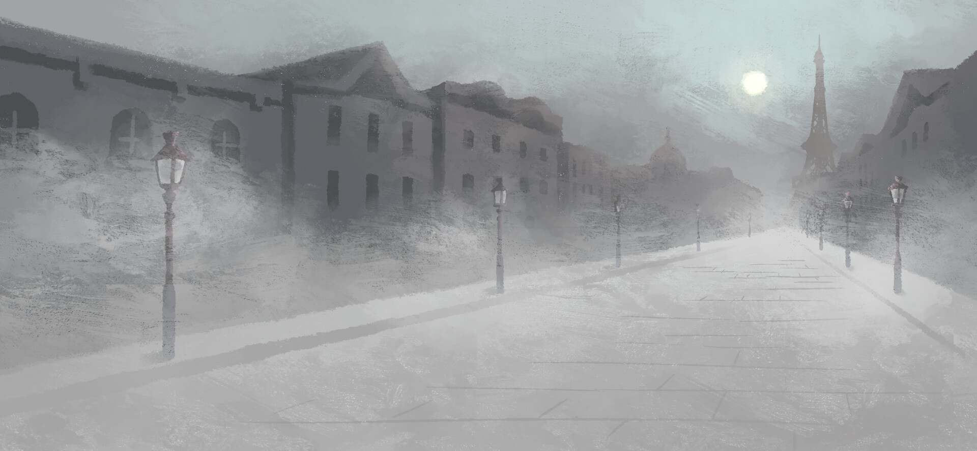 ArtStation - Back Ground - Misty Town