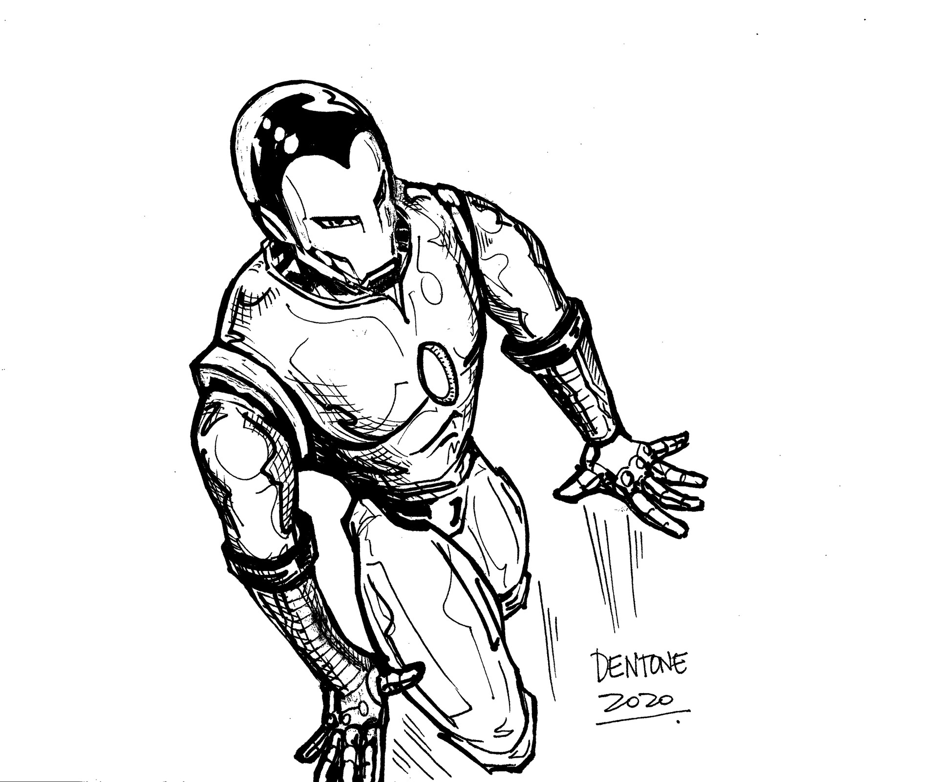Classic Iron Man Drawing Easy