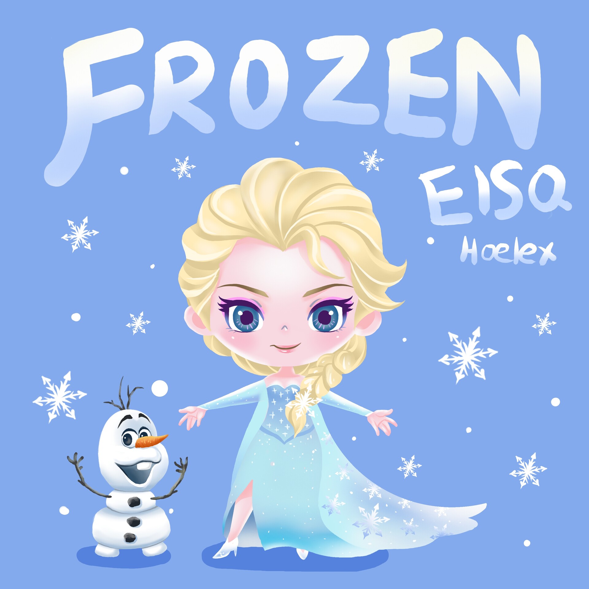 ArtStation - ★【心夢二等身Q版-《冰雪奇緣Frozen：艾莎Elsa》】 ★【ALICE MISA心夢品牌人物設計/二創二等身Q ...