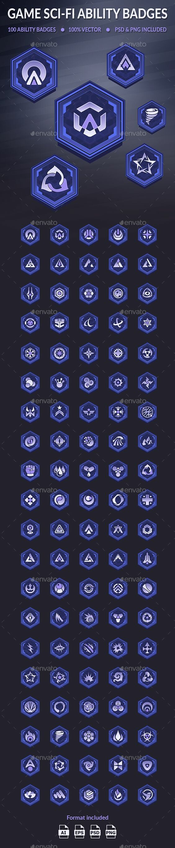 ArtStation - Game Sci-Fi Ability Badges