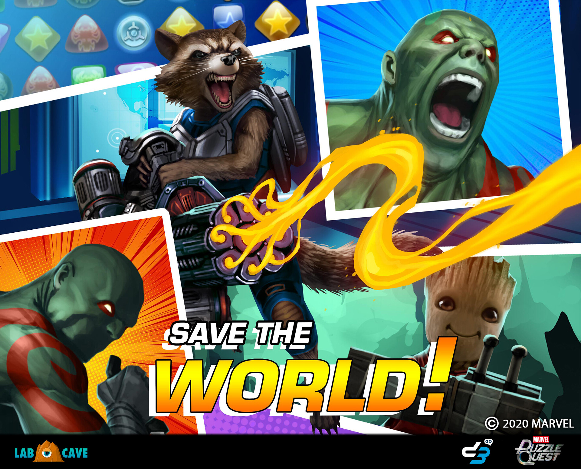 LAB CAVE - Marvel Puzzle Quest- CRO assets for Google Play and iTunes ...