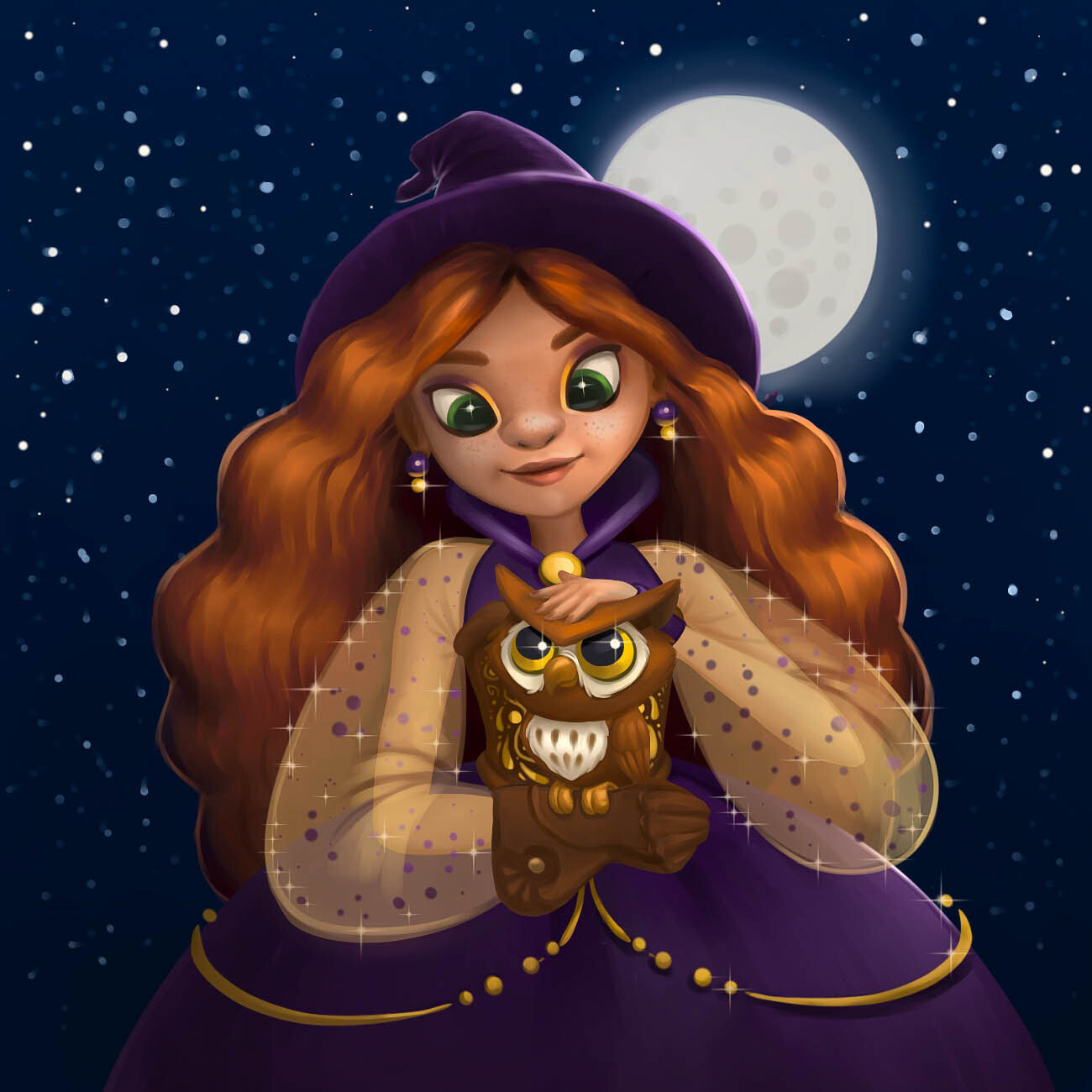 ArtStation - Witch and her owl