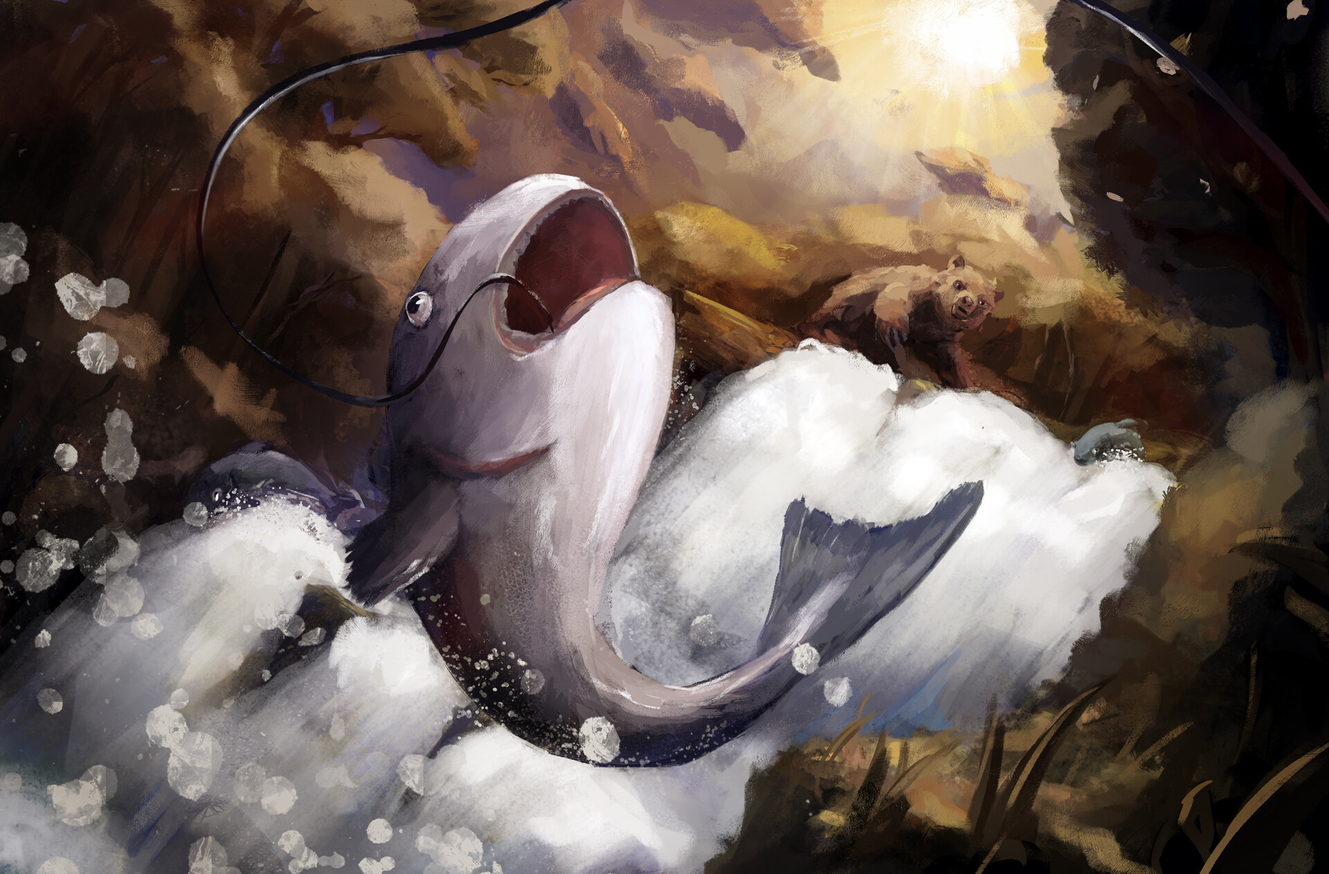 ArtStation - Autumn fishing