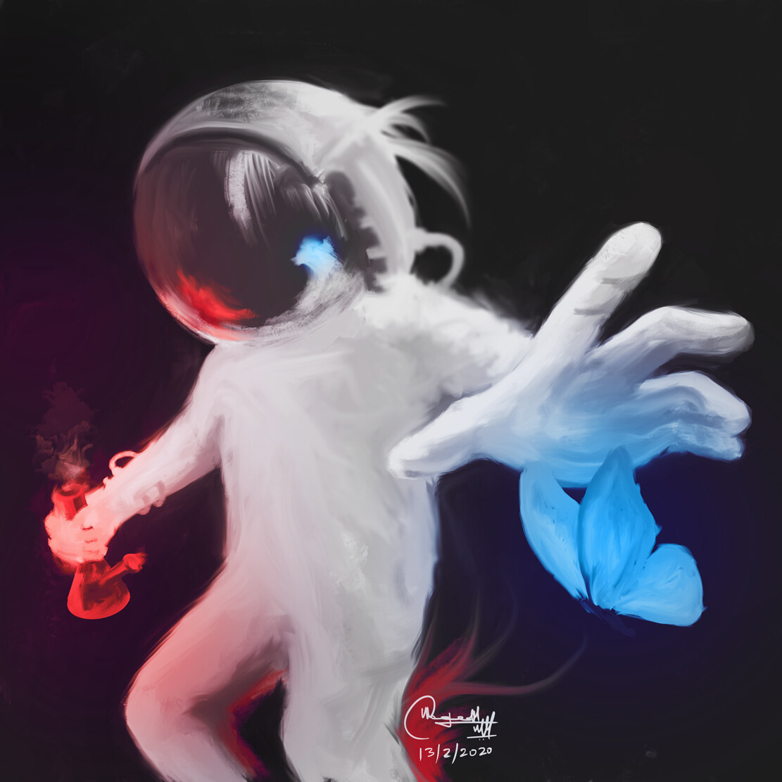 ArtStation - Stoned Astronaut Hallucinating in the void