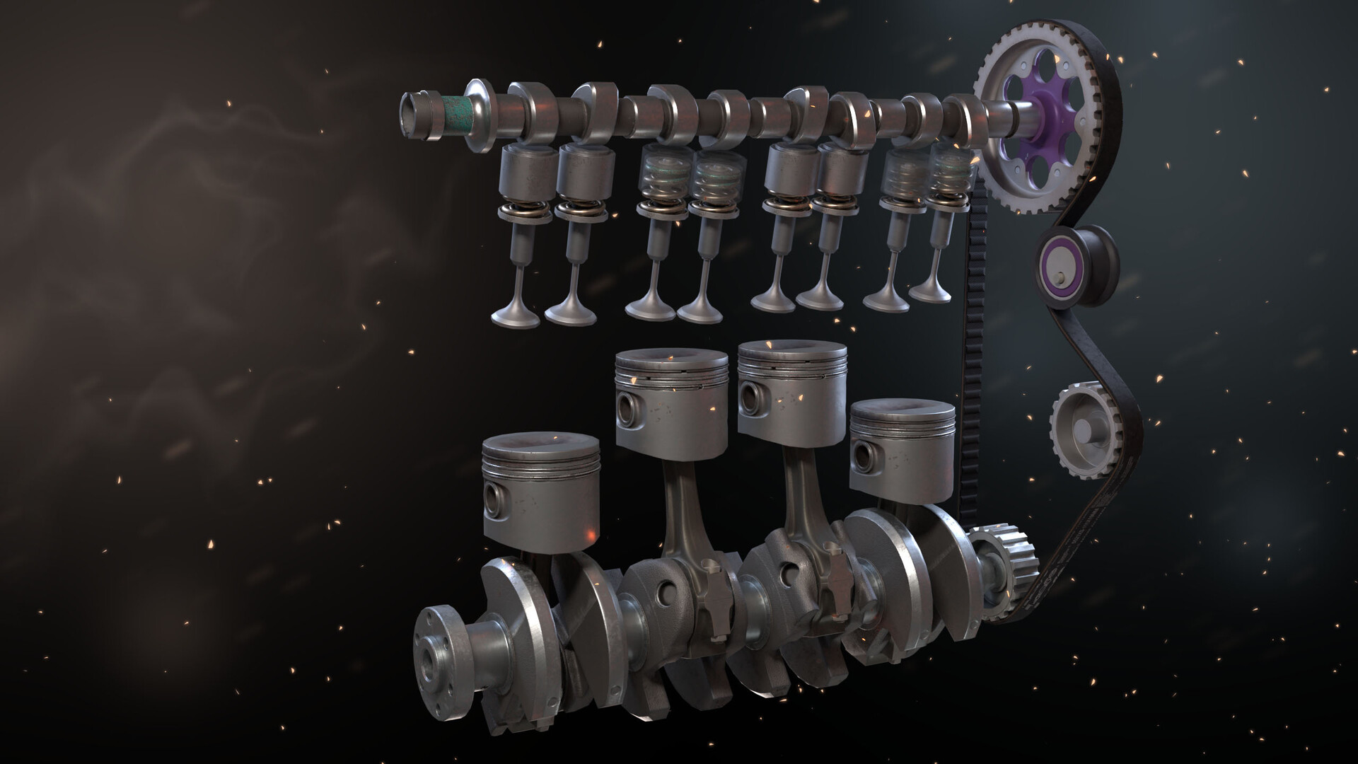 ArtStation - Engine systems: Mid Poly Textured