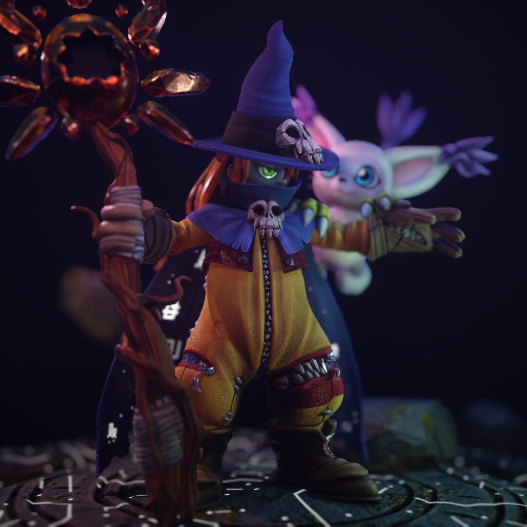 Andy FPS - Gatomon + Wizardmon (3D Fanart)