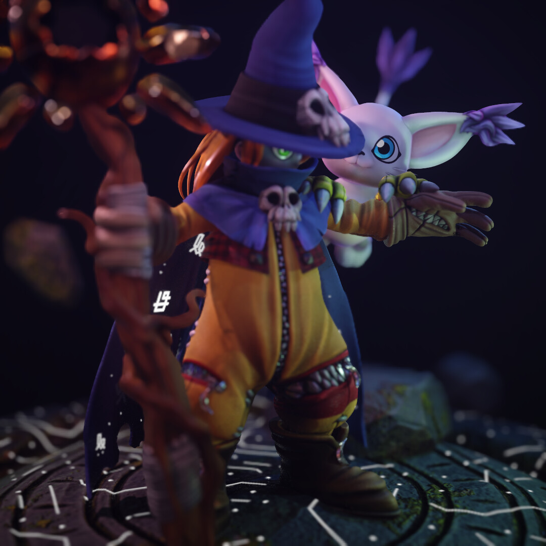 Andy FPS - Gatomon + Wizardmon (3D Fanart)