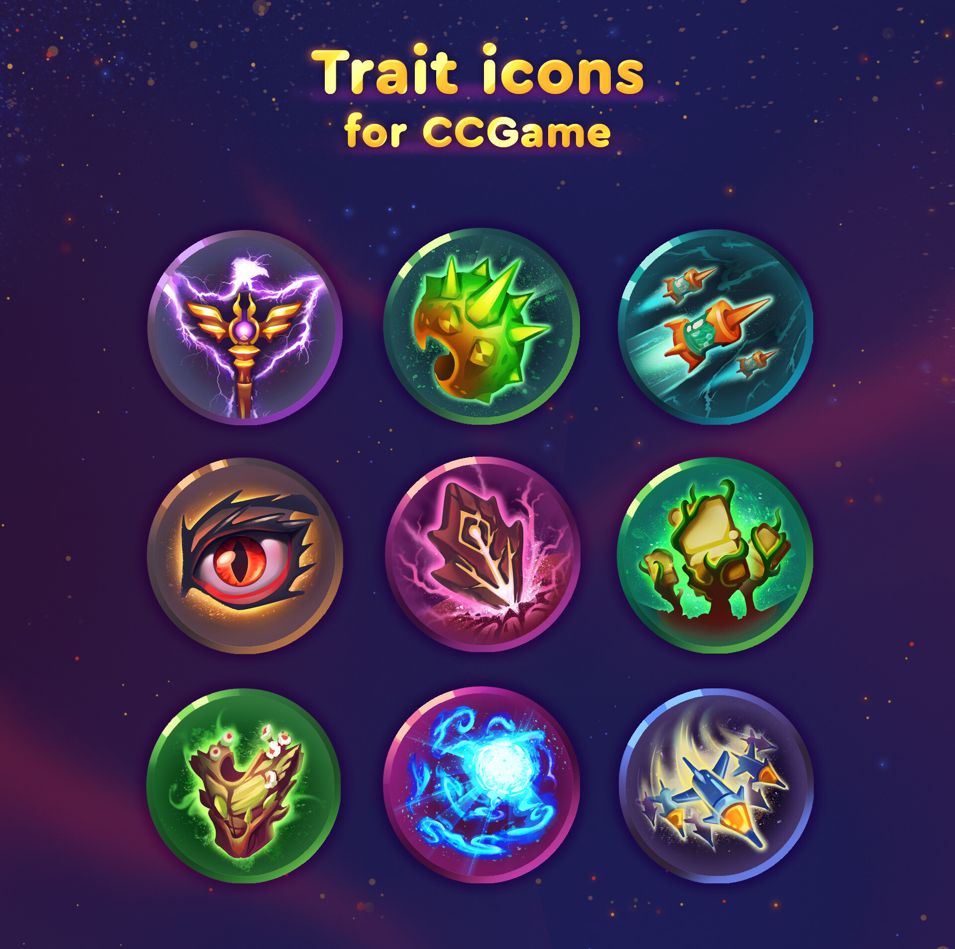 ArtStation - Trait icons for CCGame