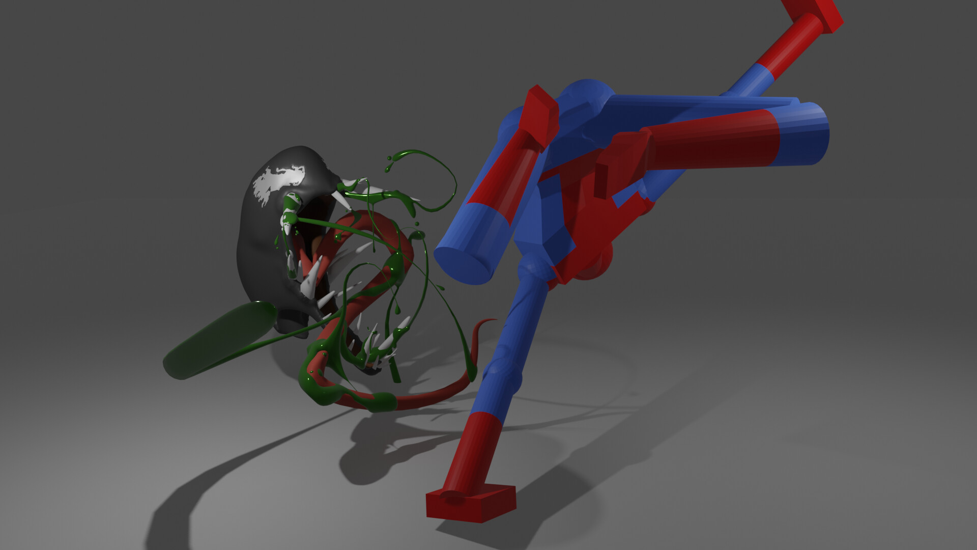 Eri Sanchez - venom symbiote with spidy - wip