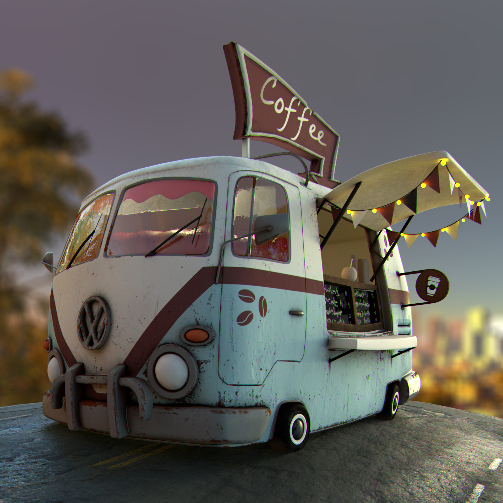 ArtStation - Coffee truck (concept by Yana-Blyzniuk)