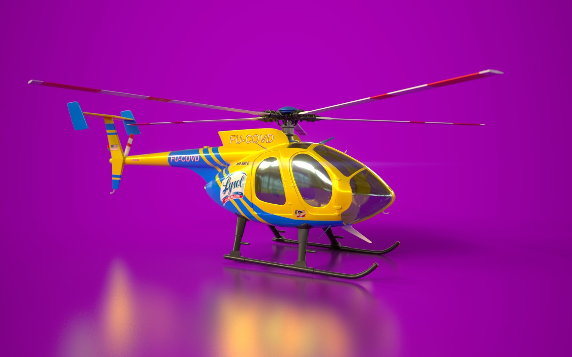 purple helicopter