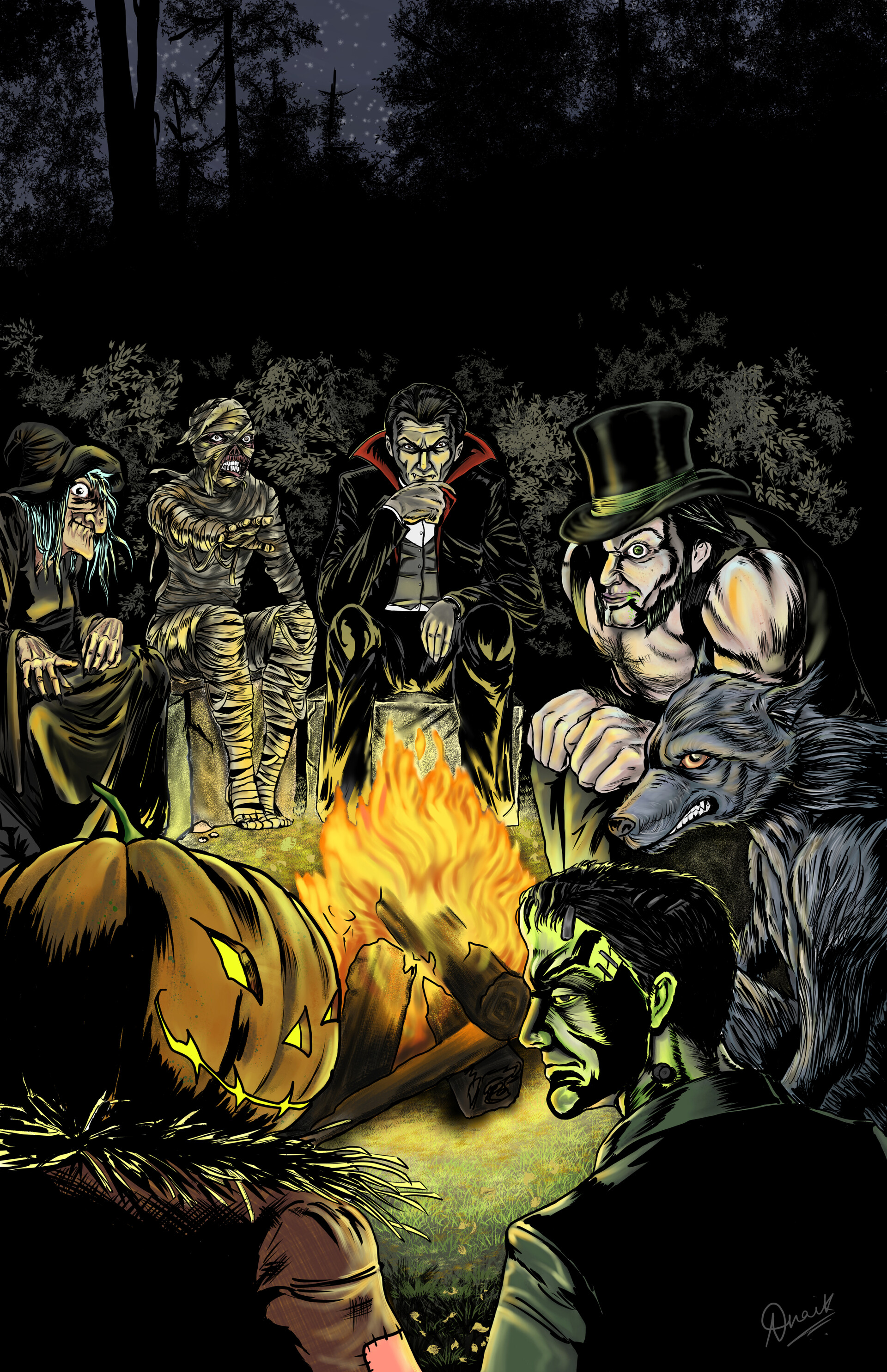 ArtStation - Monster Mashup comic cover