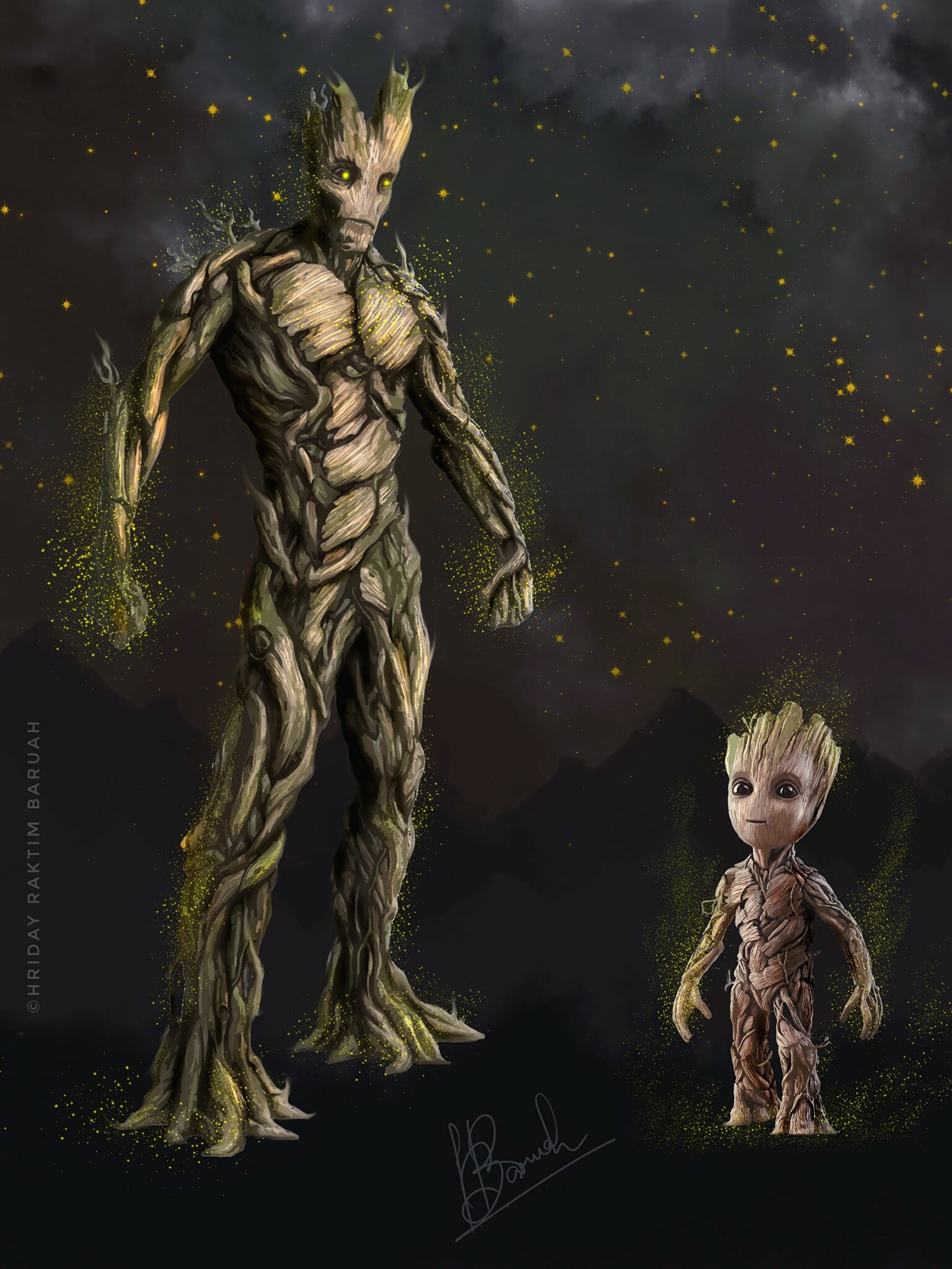 ArtStation - Groot Family by Hriday Raktim Baruah