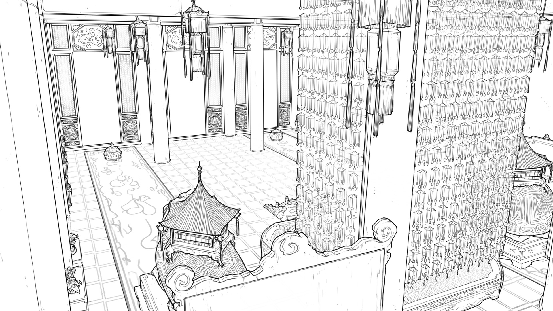 how to draw throne room