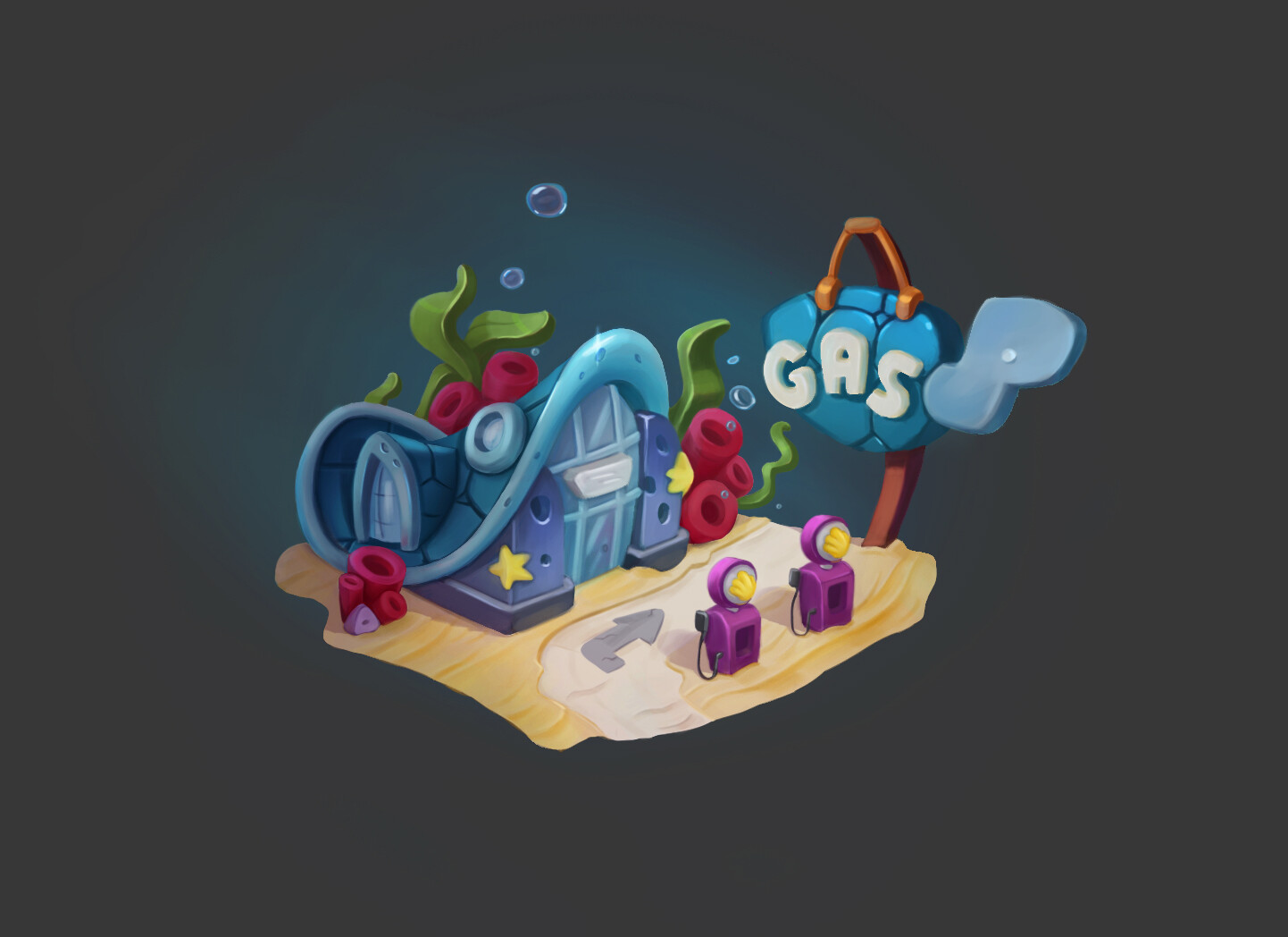 ArtStation - Turtles' gas station