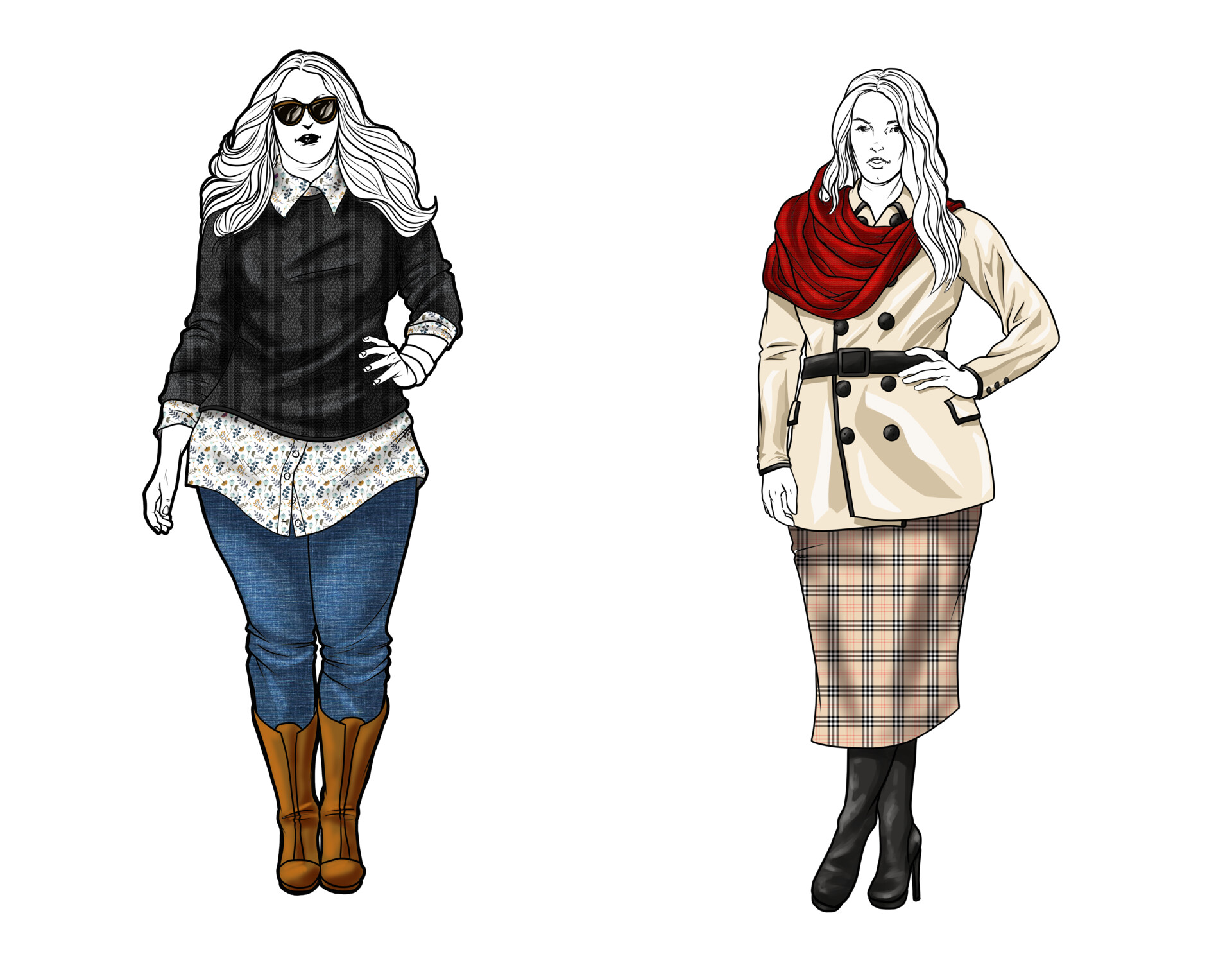 Plus Size Fashion Illustration