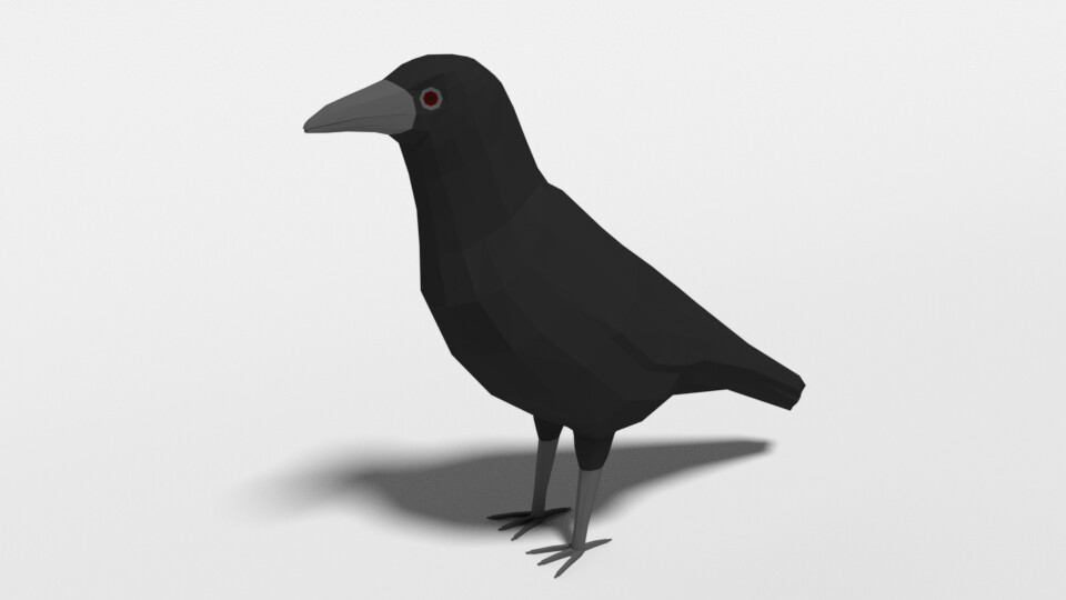 chroma 3D - Low Poly Cartoon Crow